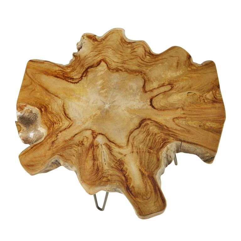 Teak Wood Live Edge Accent Tables (Set of 2) | Old Cannery Furniture