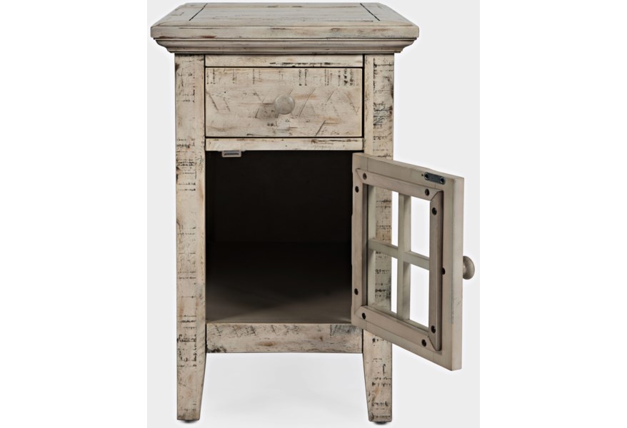 Rustic Shores Cream Power Chairside Table | Old Cannery Furniture