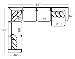 541 4Pc Stanton Sectional - Custom | Old Cannery Furniture